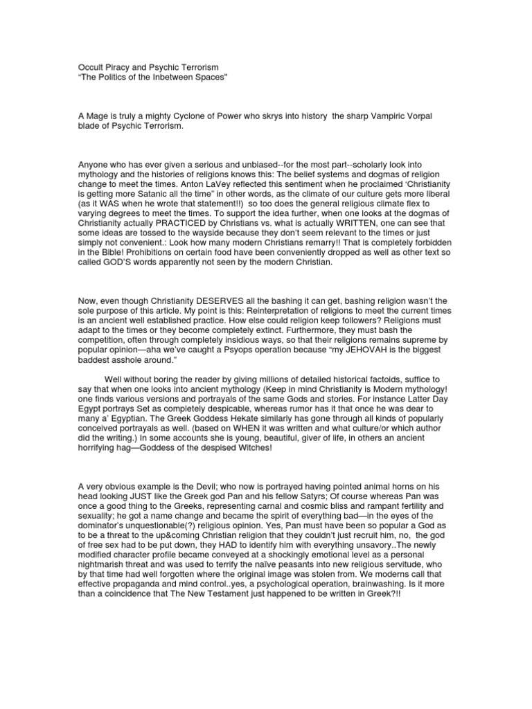 Occult Piracy and Psychic Terrorism | PDF | Haitian Vodou | Magic ...