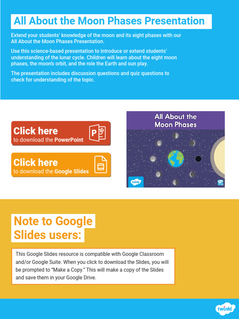 All About Moon Phases Powerpoint Us S 212 - Ver - 1 | PDF