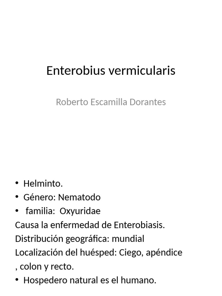 Enterobius Vermicularis Roberto | PDF