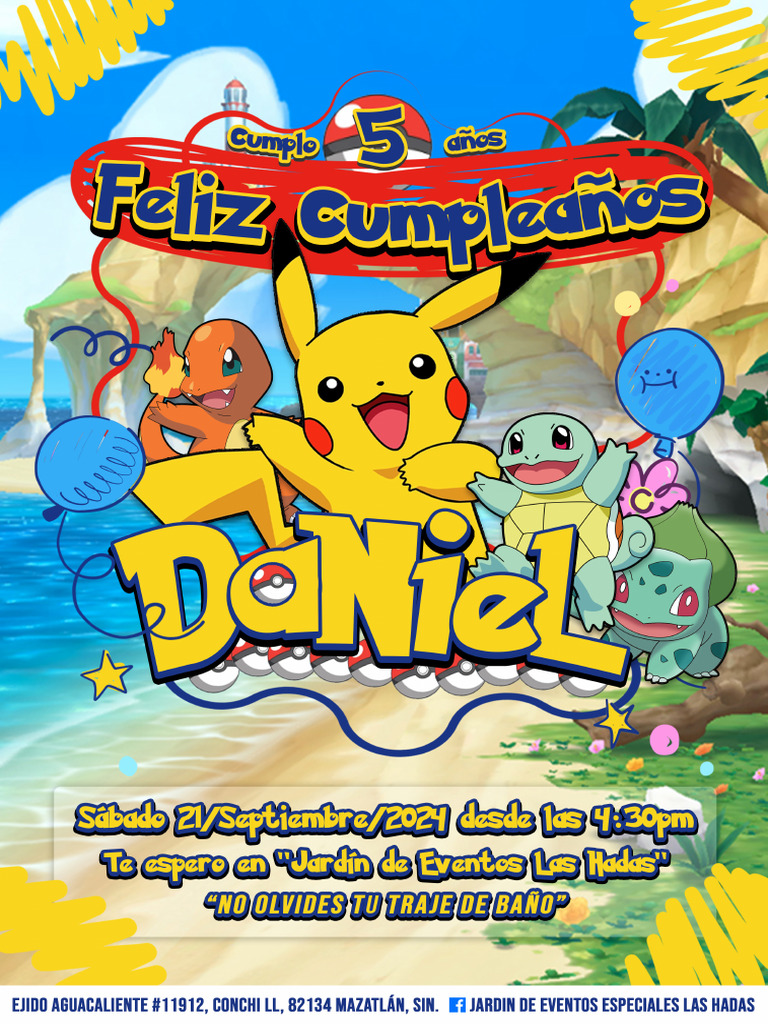 POKEMON INVITACION - CUMPLE DANIEL 5 | PDF