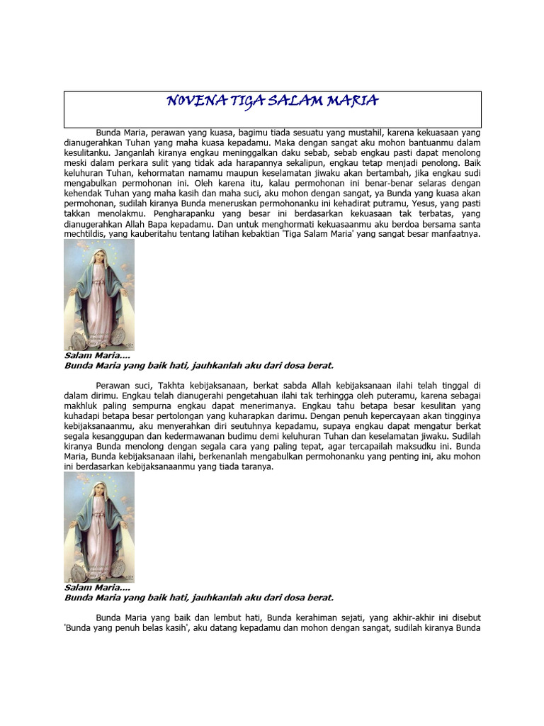 Novena 3 Salam Maria | PDF