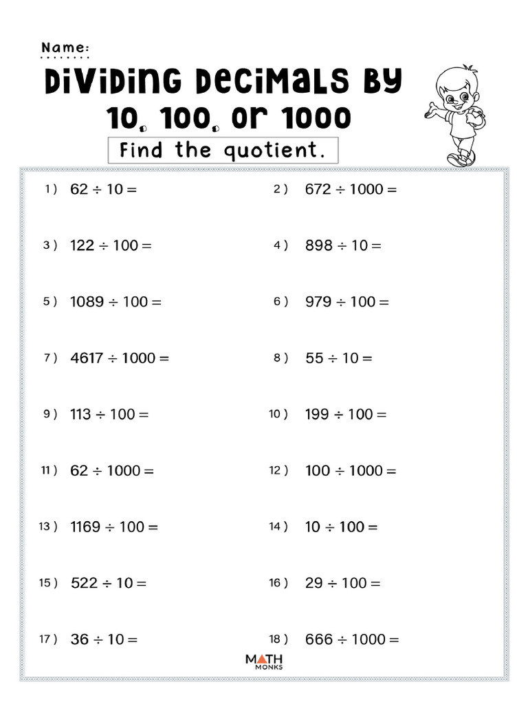 5th Grade Math Worksheets Decimals | PDF
