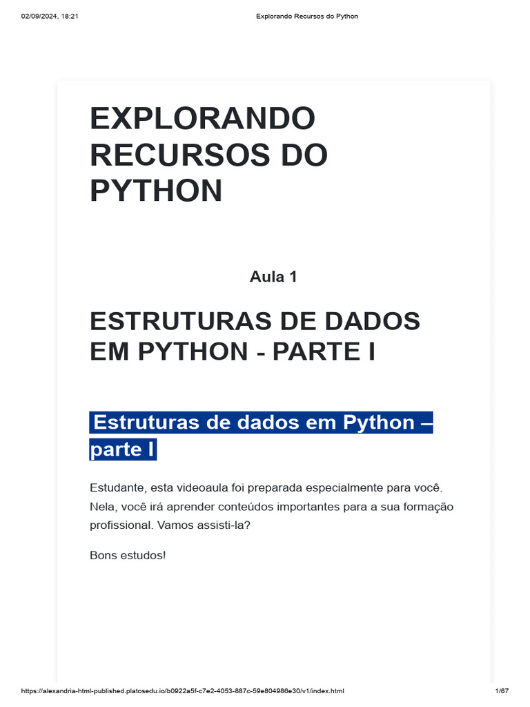 Explorando Recursos Do Python: Estruturas de Dados em Python - Parte I ...