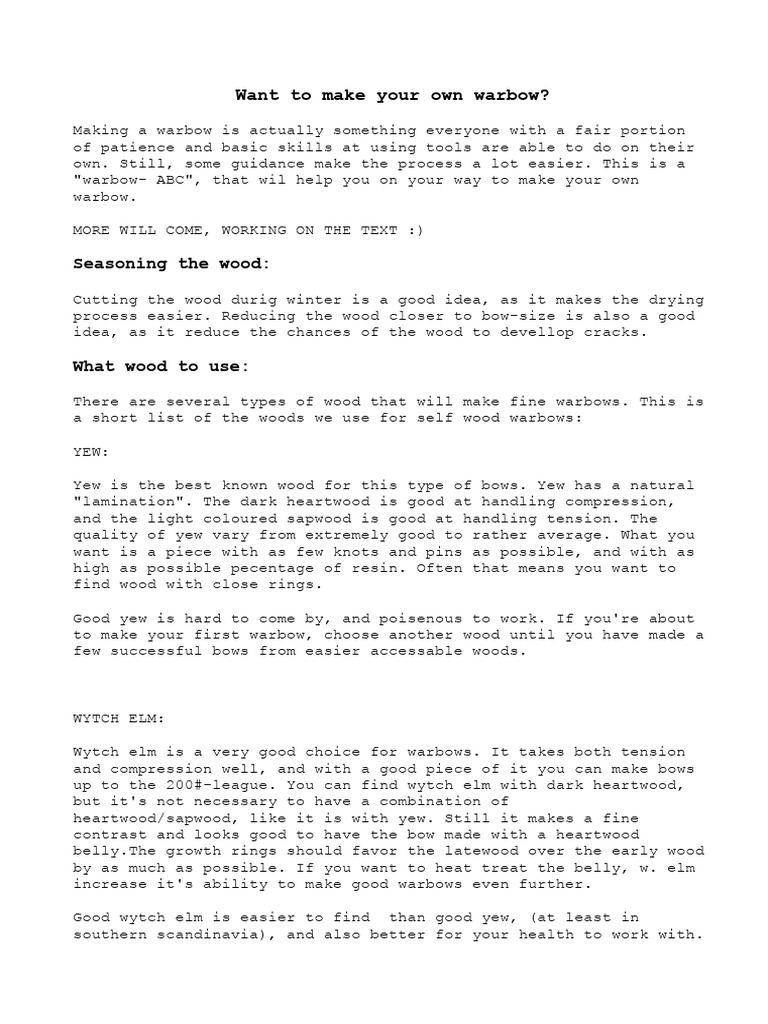 Make Your Own Warbow | PDF