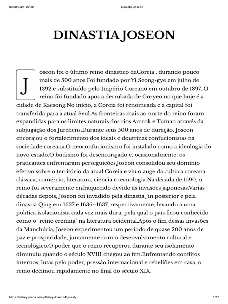 Dinastia Joseon | PDF