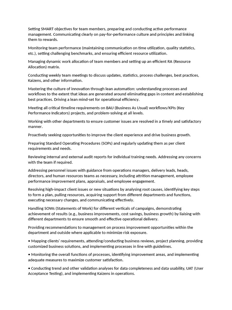 Aashik - All Job Responsibilities Details | PDF