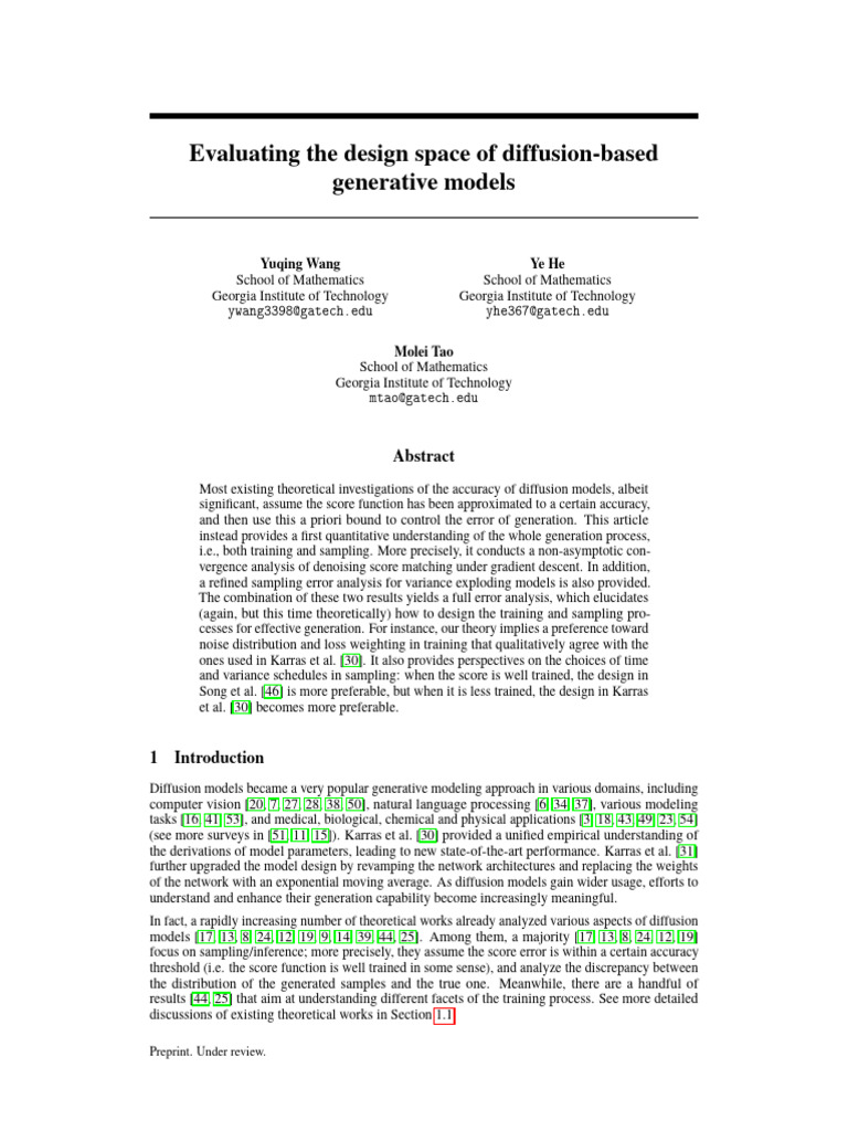 Evaluating The Design Space of Diffusion-Based Generative Models | PDF