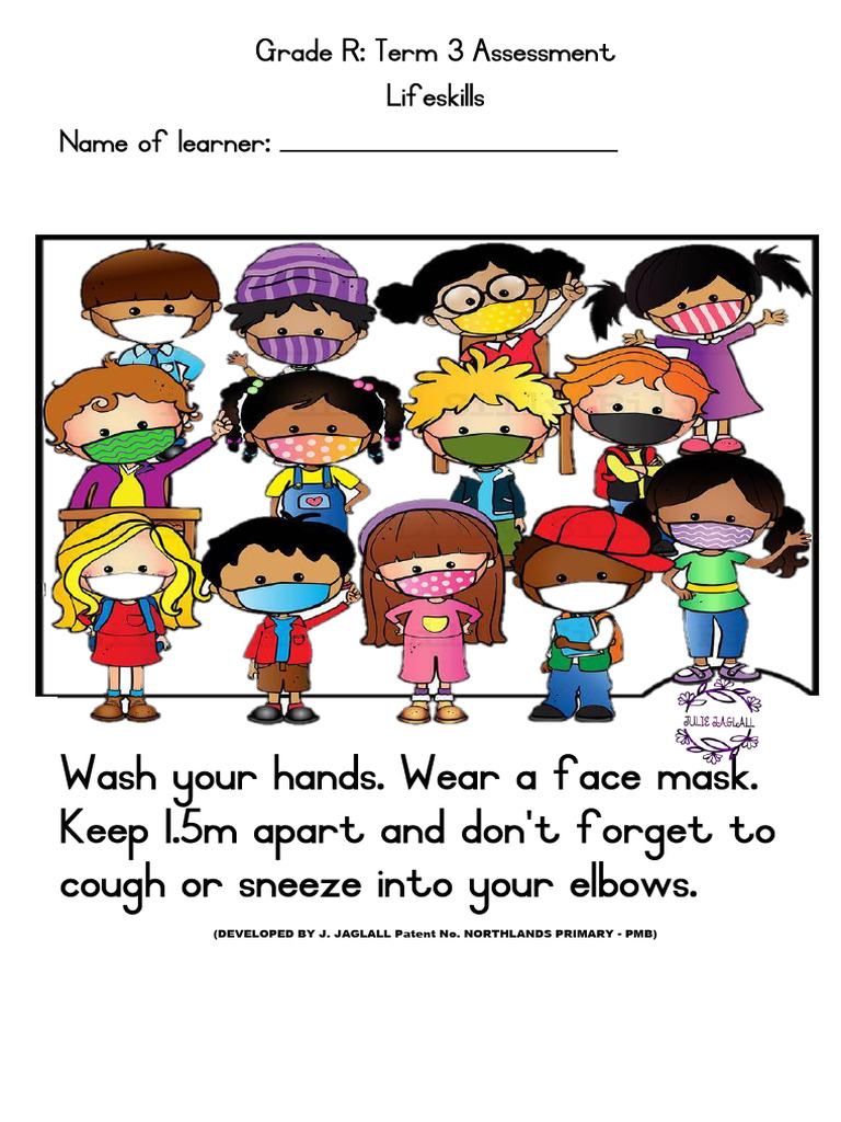 Grade R Term 3 Lifeskills Assessment - J Jaglall - 240701 - 072225 | PDF