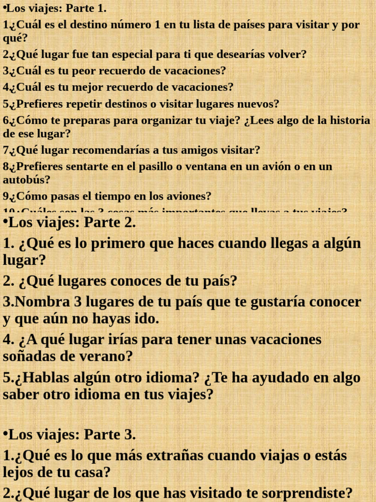Tema 126 Los viajes. | PDF