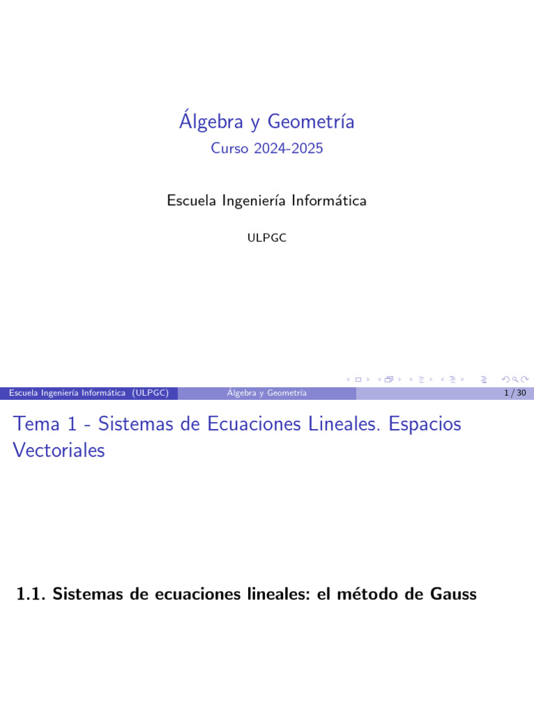 Tema1-1.1-Sistemas de Ecuaciones Lineales | PDF