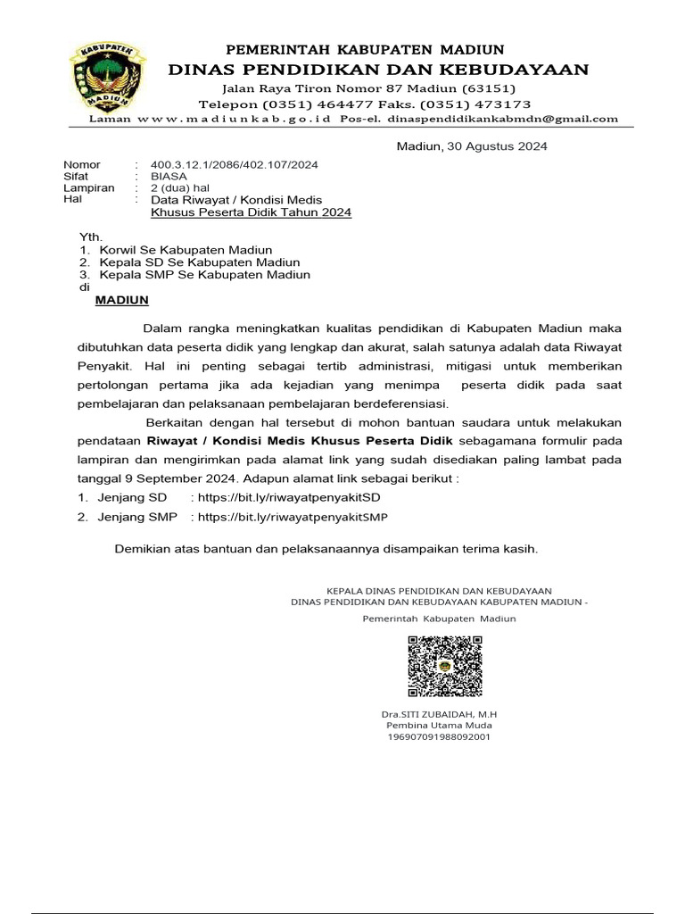 Surat Riwayat Medis Khusus PD 2024 | PDF