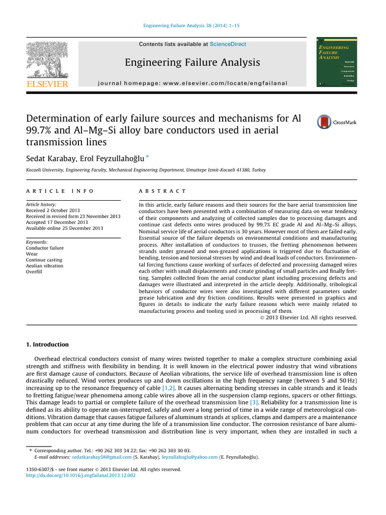 Determination of Early Failure Sources and Mechanisms For Al 99.7% and ...