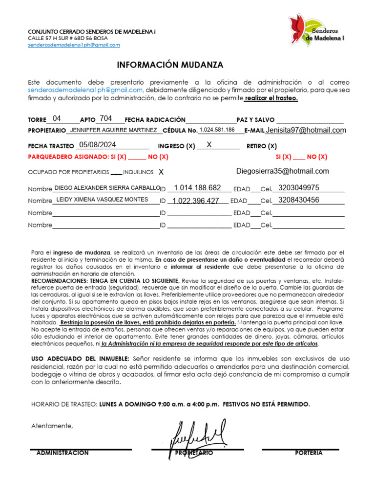 Formato Mudanza | PDF