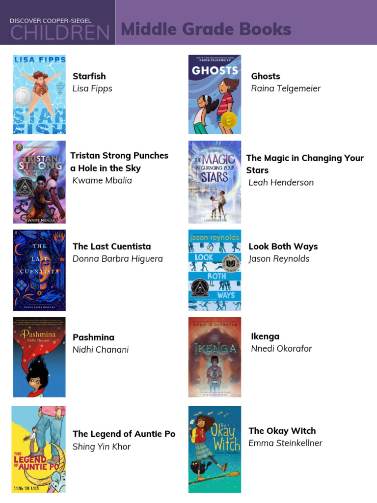 2023 Cooper-Siegel Middle Grade Book List | PDF