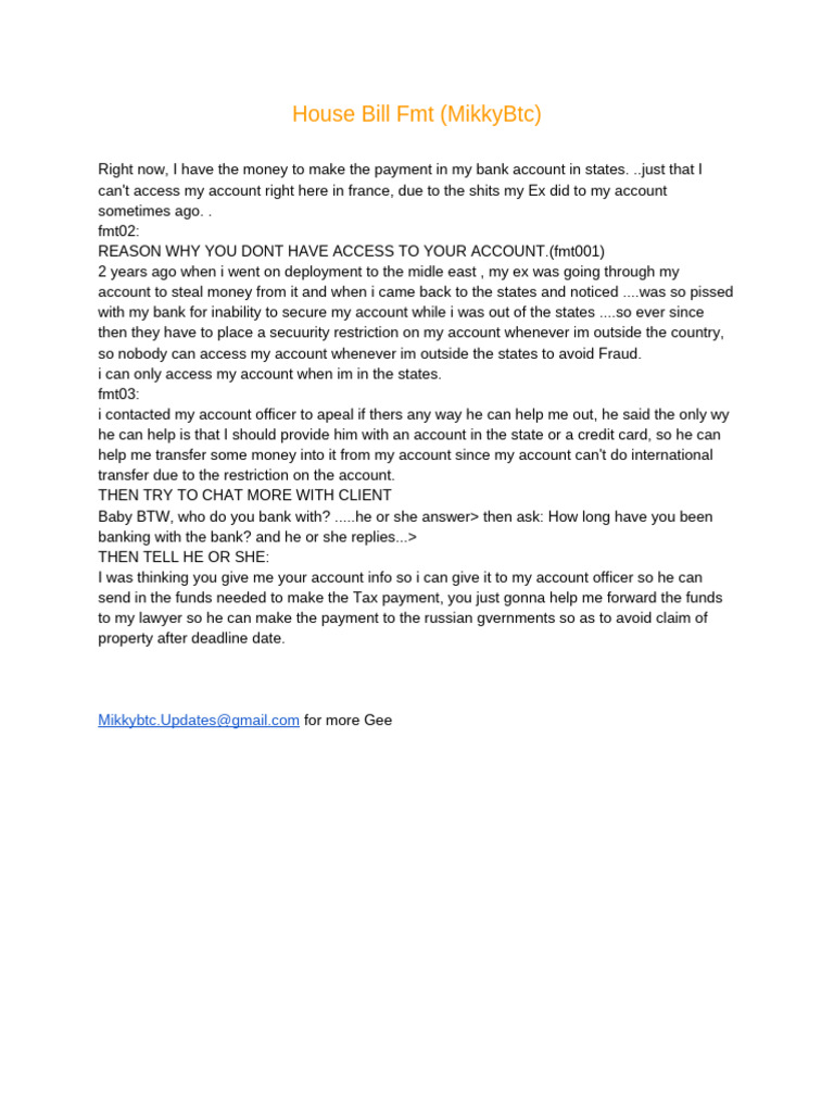 House Billing FMT | PDF