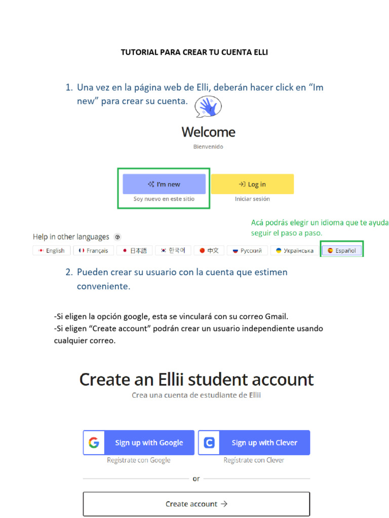 Tutorial para Crear Tu Cuenta Elli | PDF