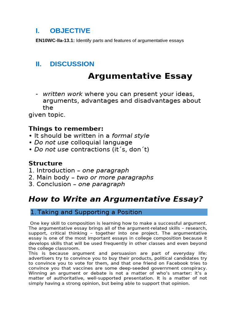 Writing An Argumentative Essay Module | PDF | Essays | Crimes