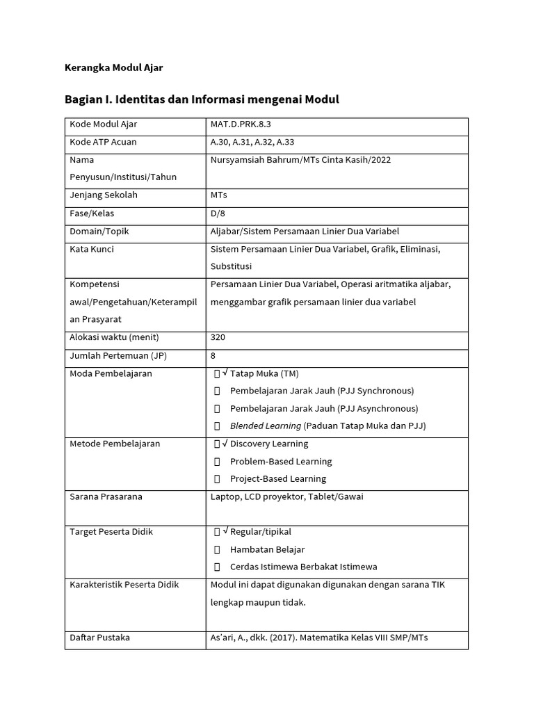 cONTOH MA - MAT | PDF