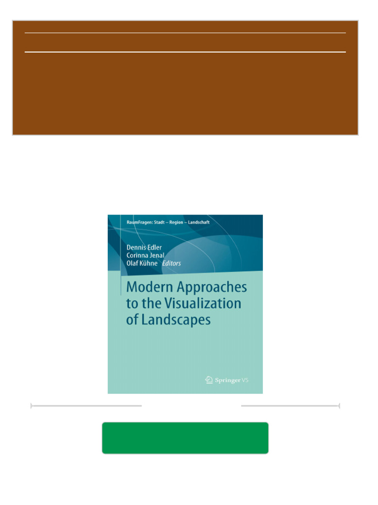 Instant Download Modern Approaches To The Visualization of Landscapes ...