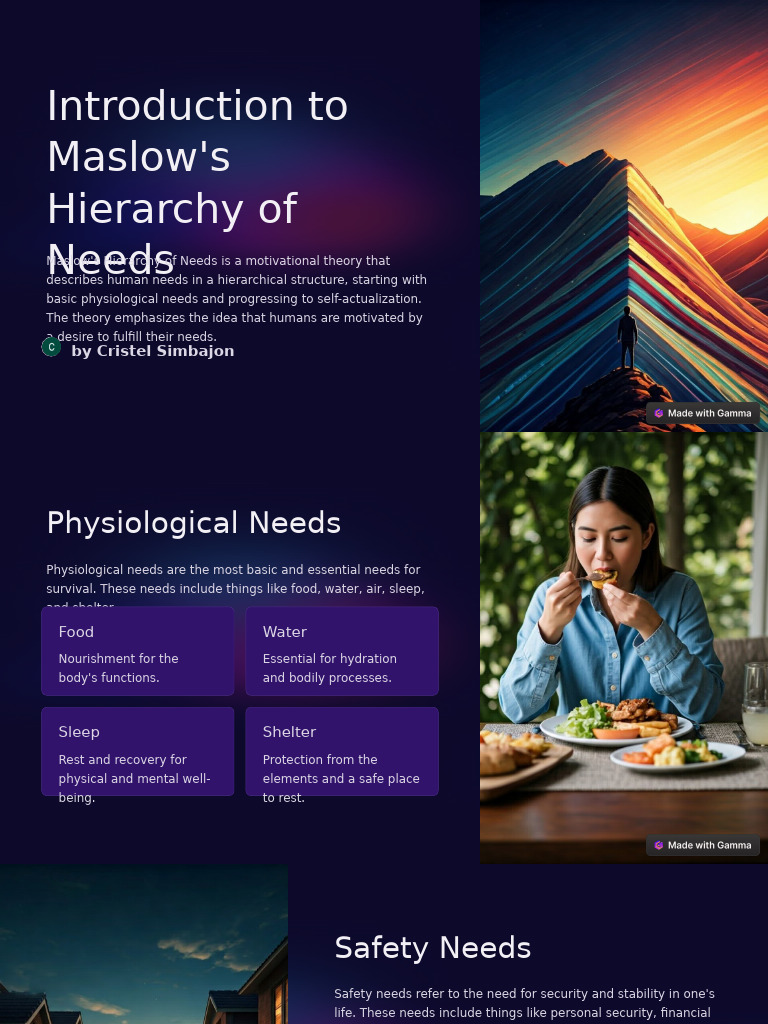 Introduction To Maslows Hierarchy Of Needs Pdf