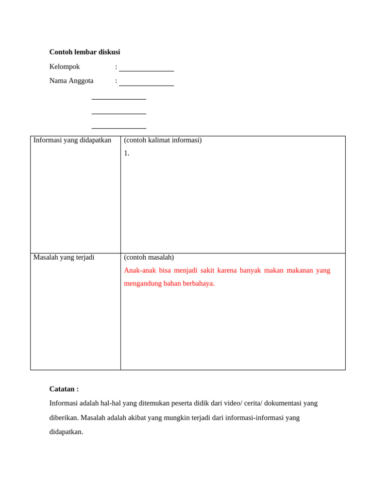 Contoh Lembar Diskusi | PDF
