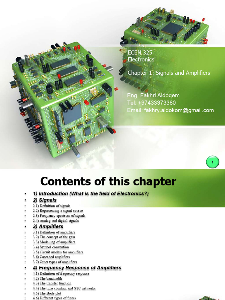 Class 1 Chapter 1 Signals and Amplifiers Part 1 | PDF