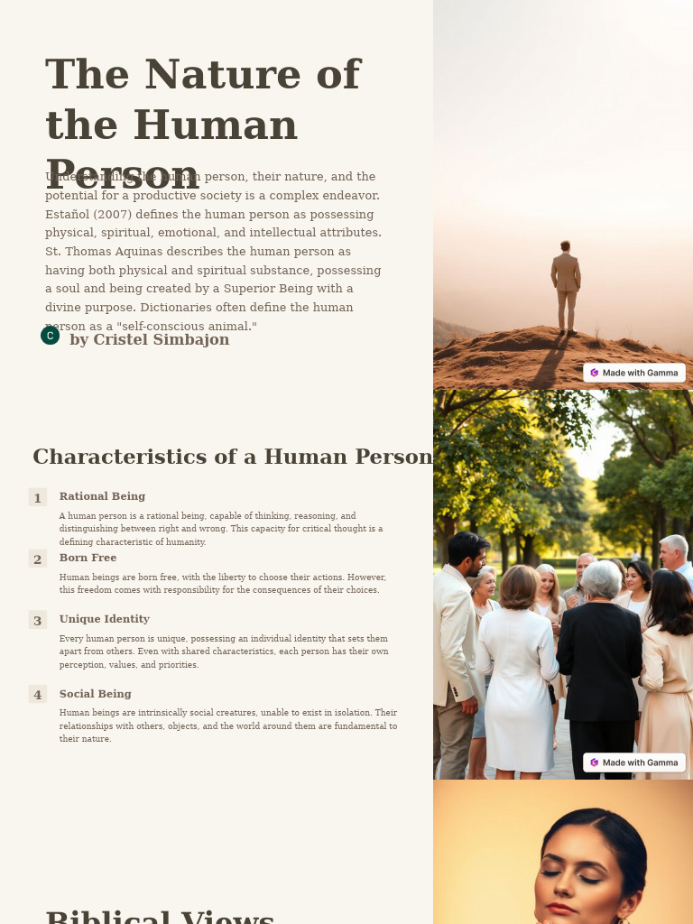 The Nature of The Human Person | PDF | Social Psychology | Social Science