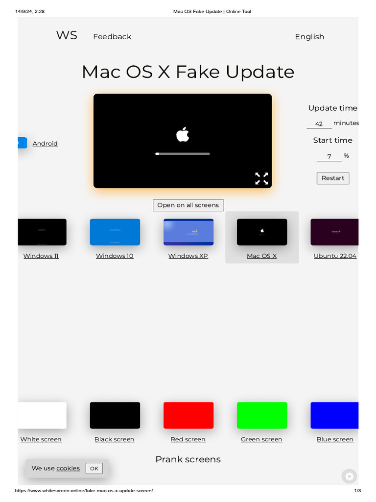 Mac OS Fake Update - Online Tool | PDF