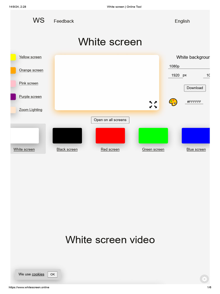 White Screen - Online Tool | PDF