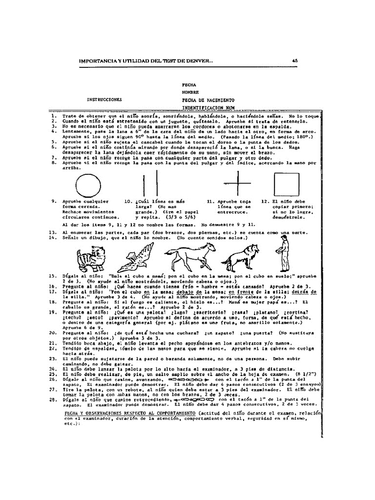 10 Instructivo Tes de Denver | PDF