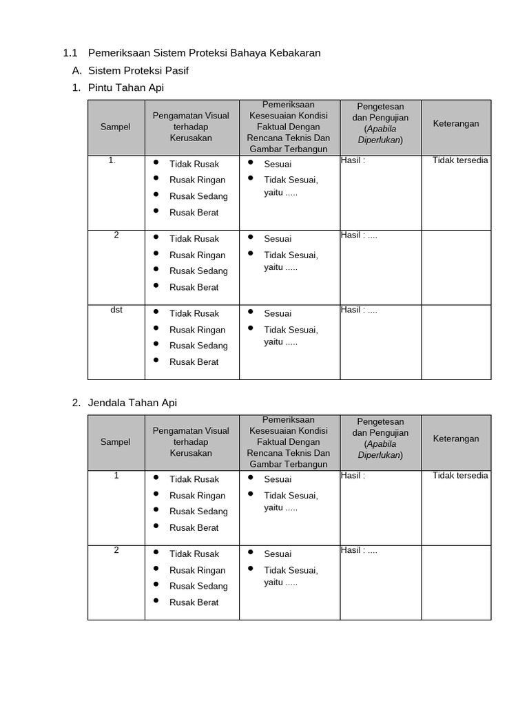 DAFTAR SIMAK SLF Bedugul Tabanan | PDF