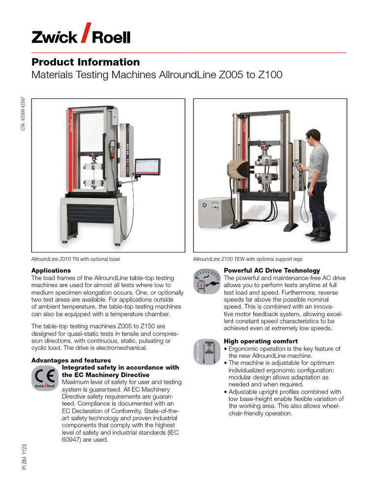 02 284 Allroundline Z005 Up To Z100 Materials Testing Machine PI en | PDF