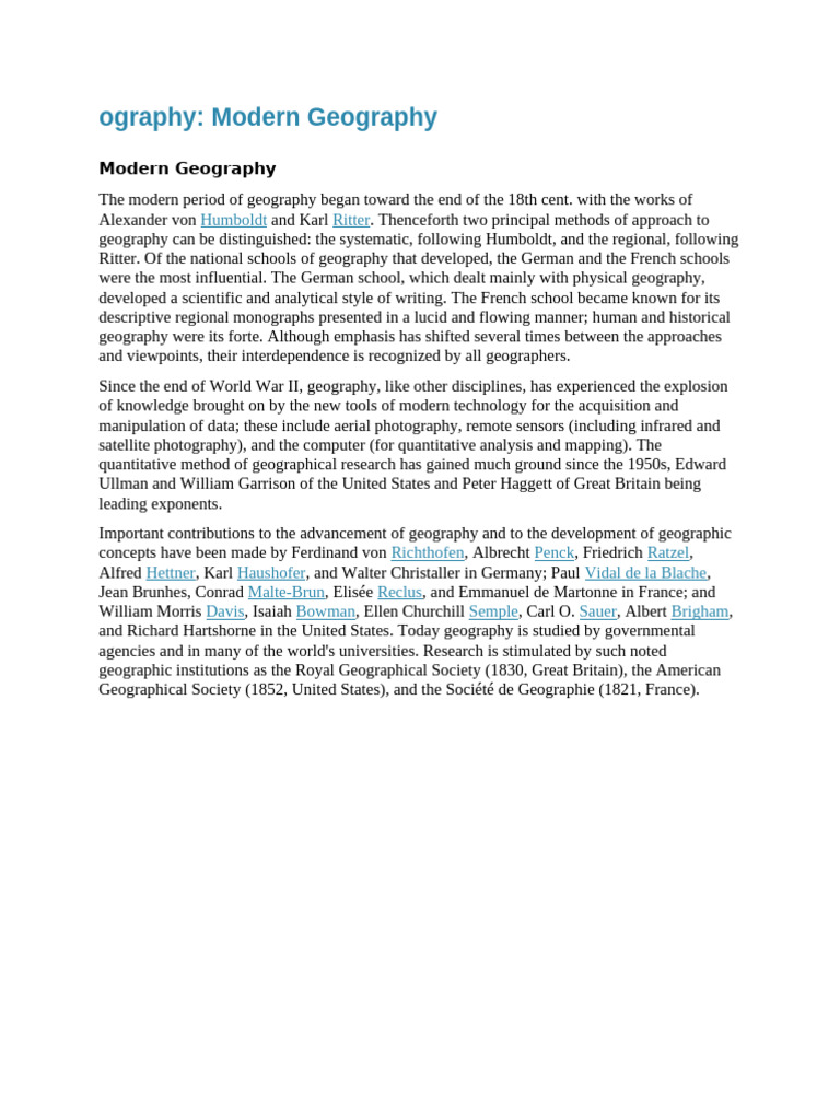 Modern Geography | PDF