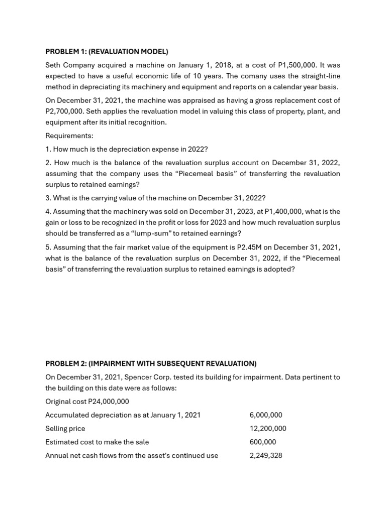 Revaluation Model | PDF | Depreciation | Money