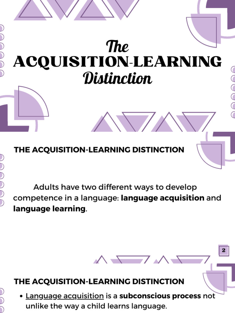 4.1 Acquisition-Learning-Distinction | PDF | Language Acquisition ...