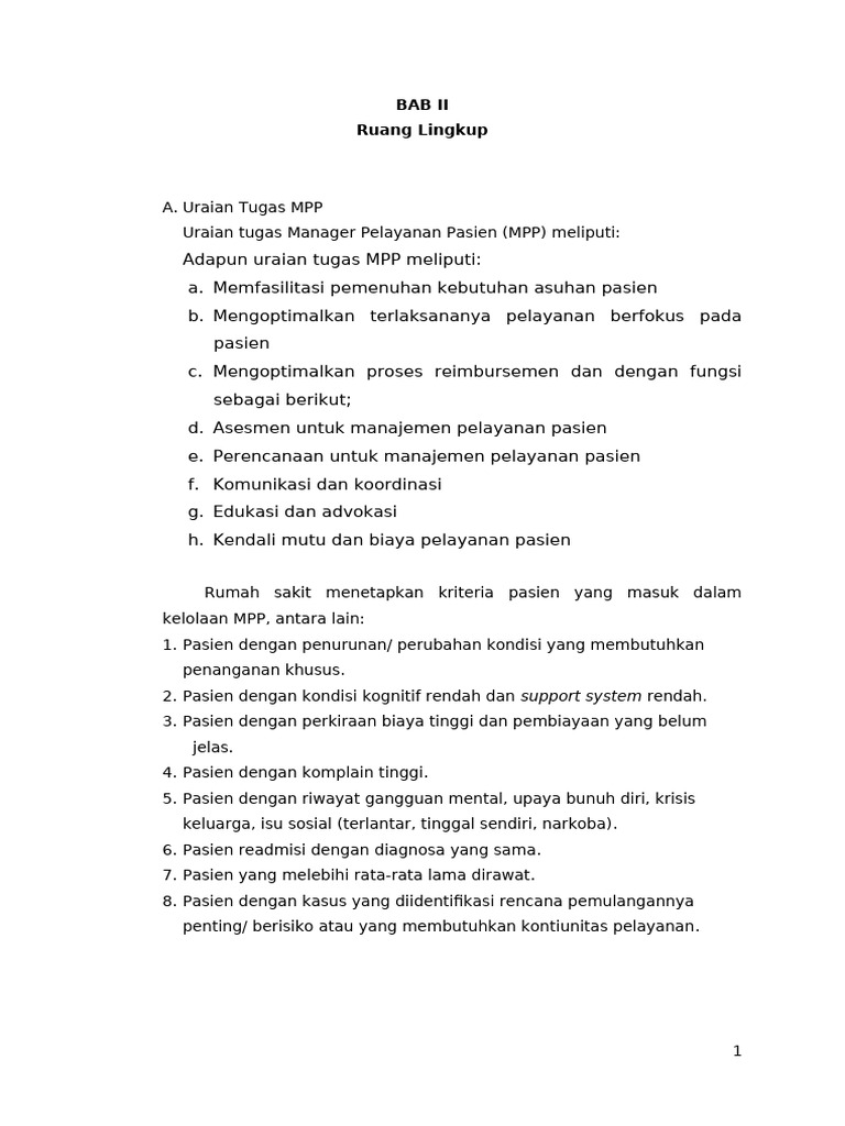 Uraian Tugas MPP | PDF