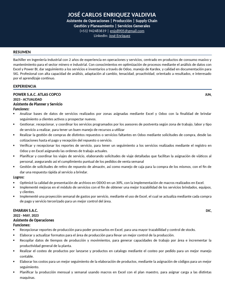CV José Carlos Asesoría | PDF