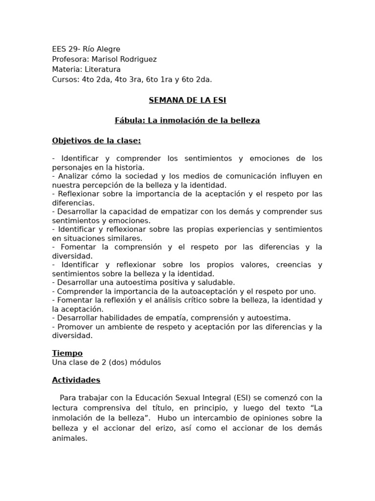 TP Semana de La Esi El Erizo | PDF