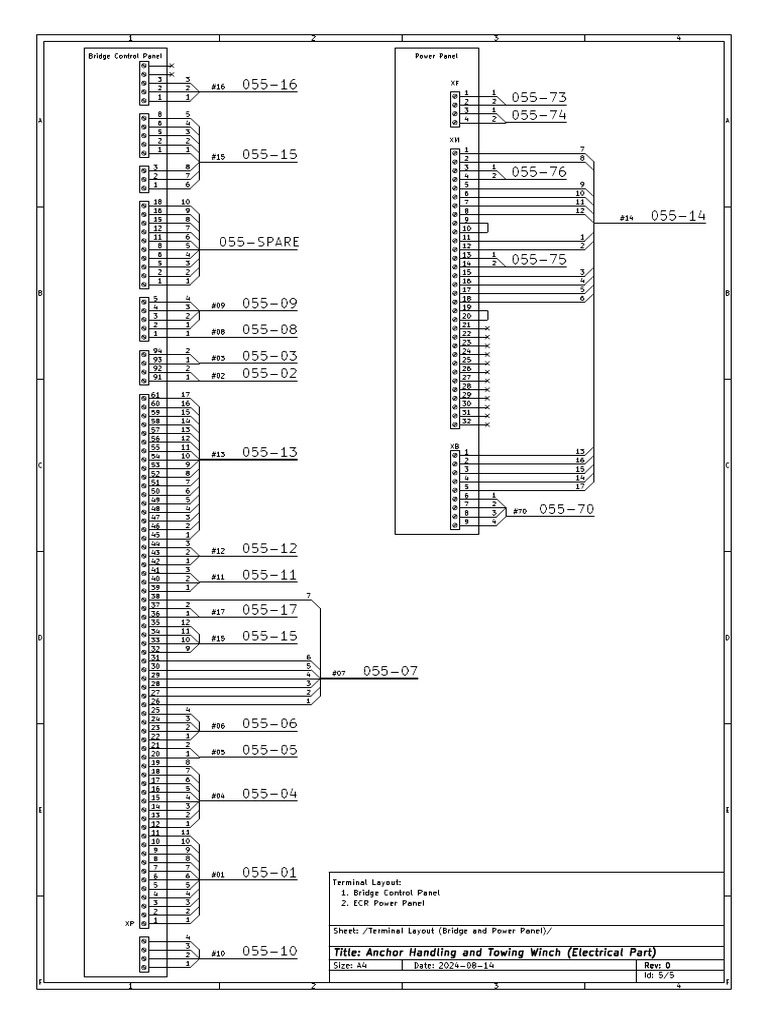 Towing Winch Control System-Terminal Layout (Bridge and Power Panel) | PDF