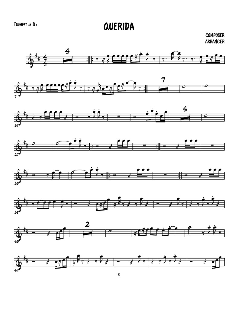 QUERIDA - Trumpet in Bb. | PDF