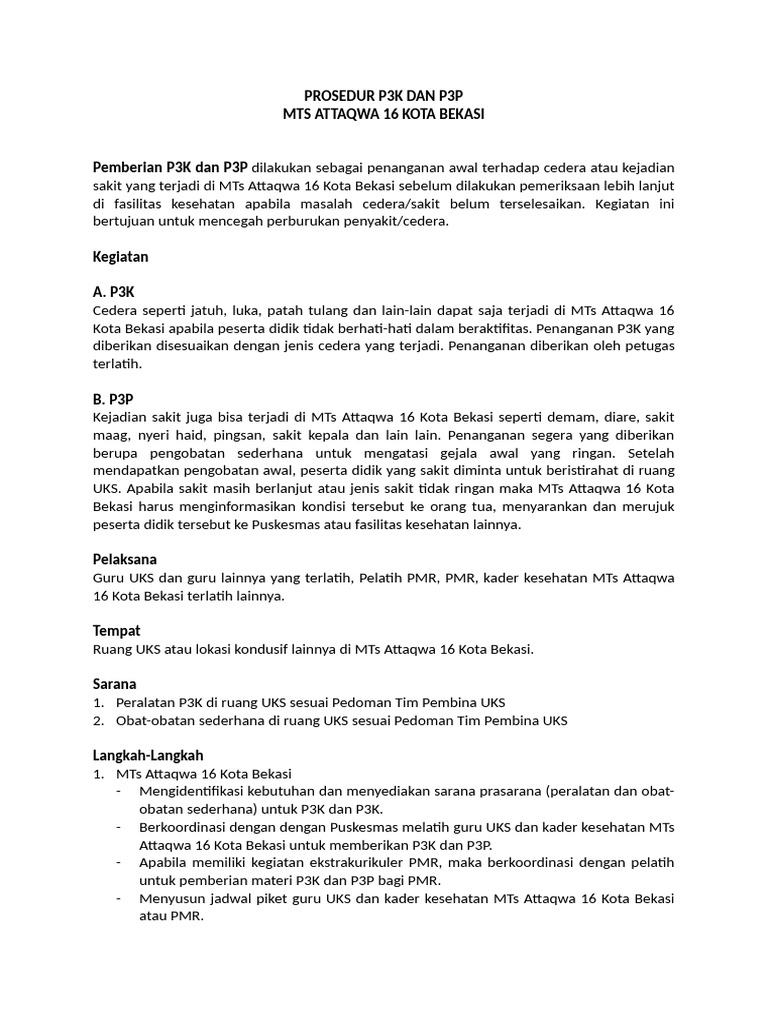 Pemberian P3K Dan P3P | PDF