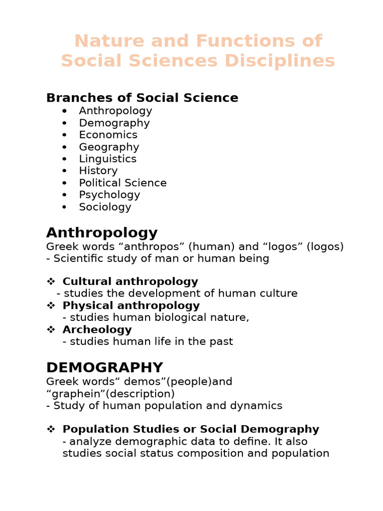 Overview of Social Science Disciplines | PDF | Social Sciences | Politics