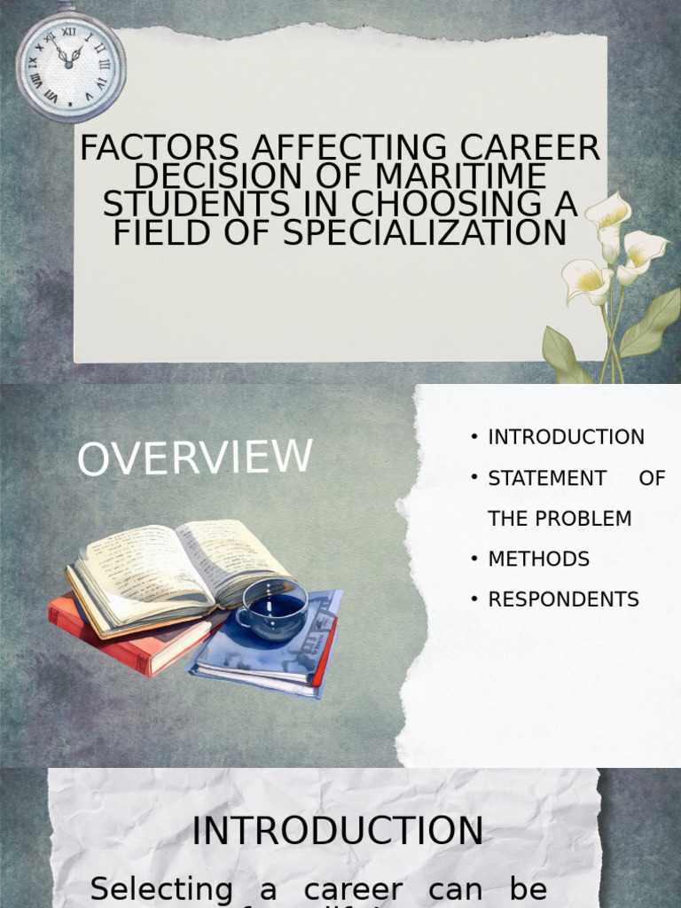 Factors Affecting Career Decision of Mmaritime Students | PDF