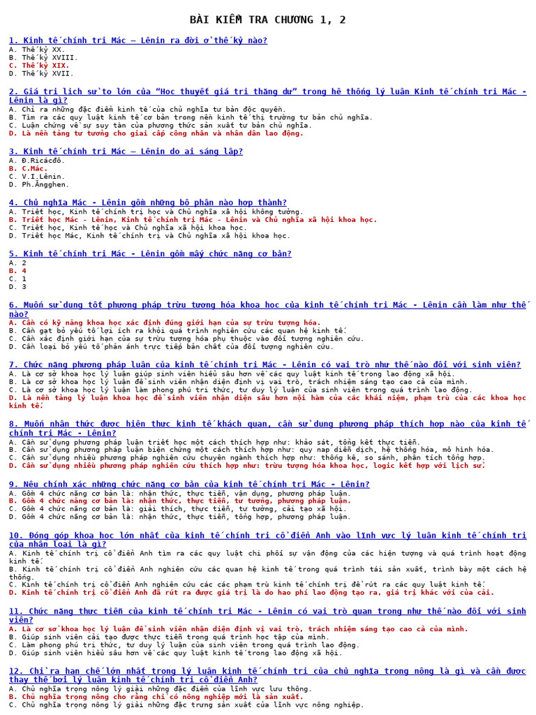 Kinh Tế Chính Trị Mác - Lênin-1-1-23 (ELN04) .ELN | PDF