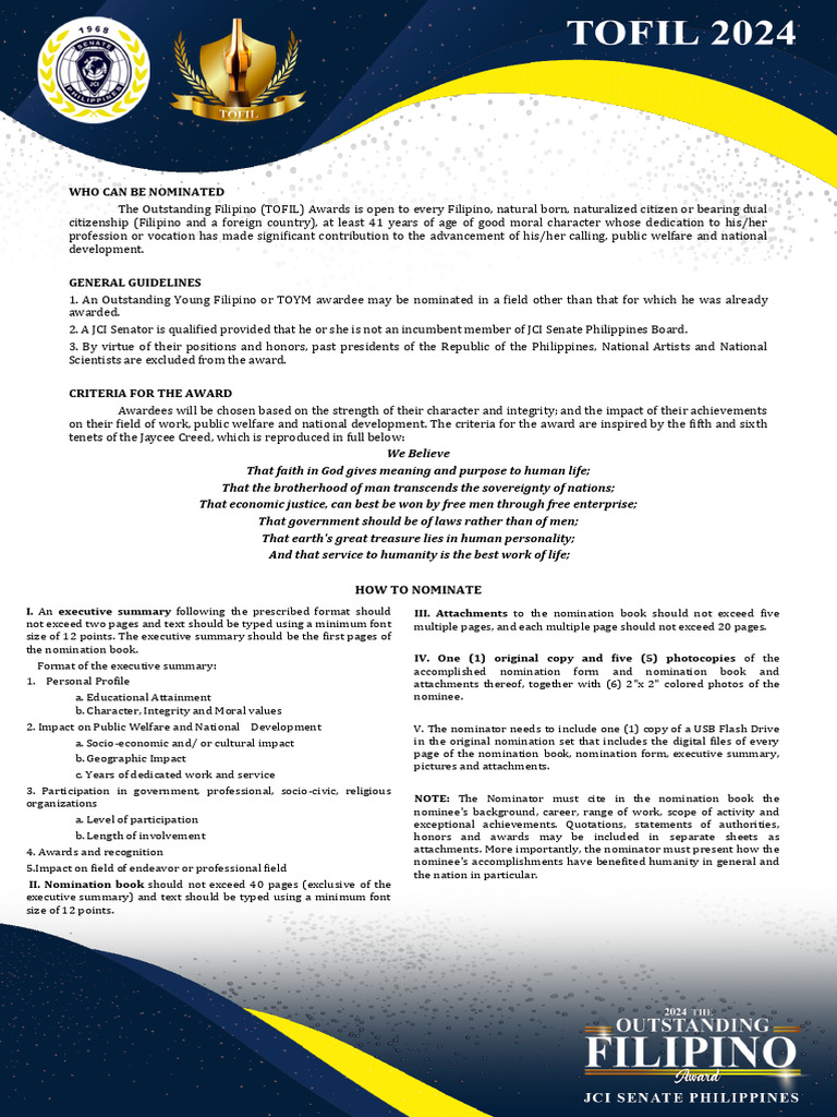 2024 TOFIL Nomination Guidelines | PDF