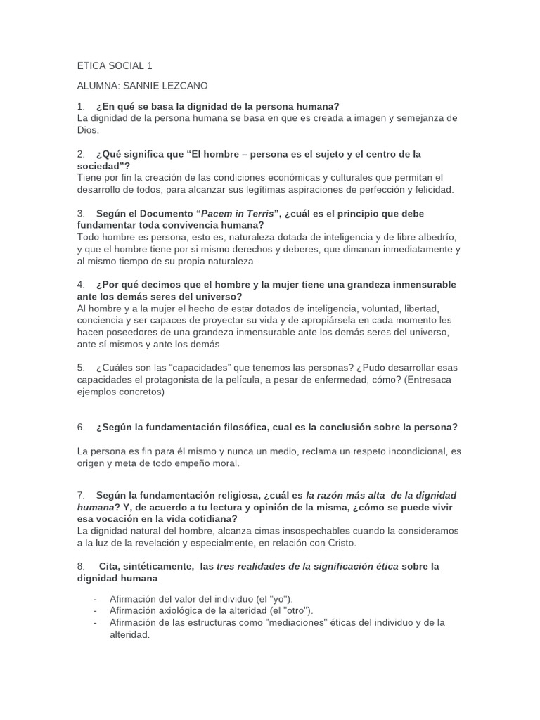 ETICA SOCIAL 1 - CAP. V | PDF