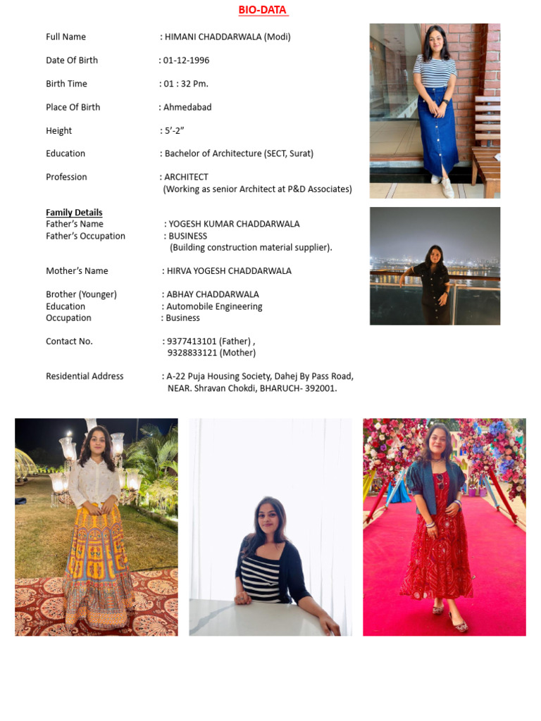 Himani Bio Data | PDF