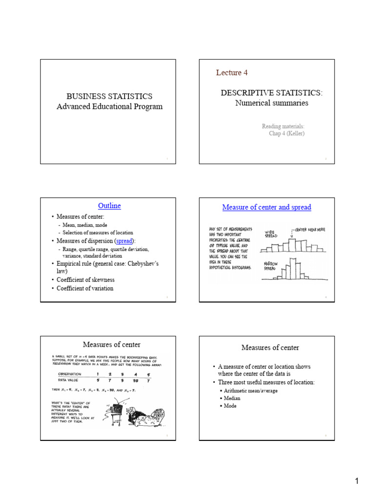 Lecture 3 - Numerical Statistics | PDF