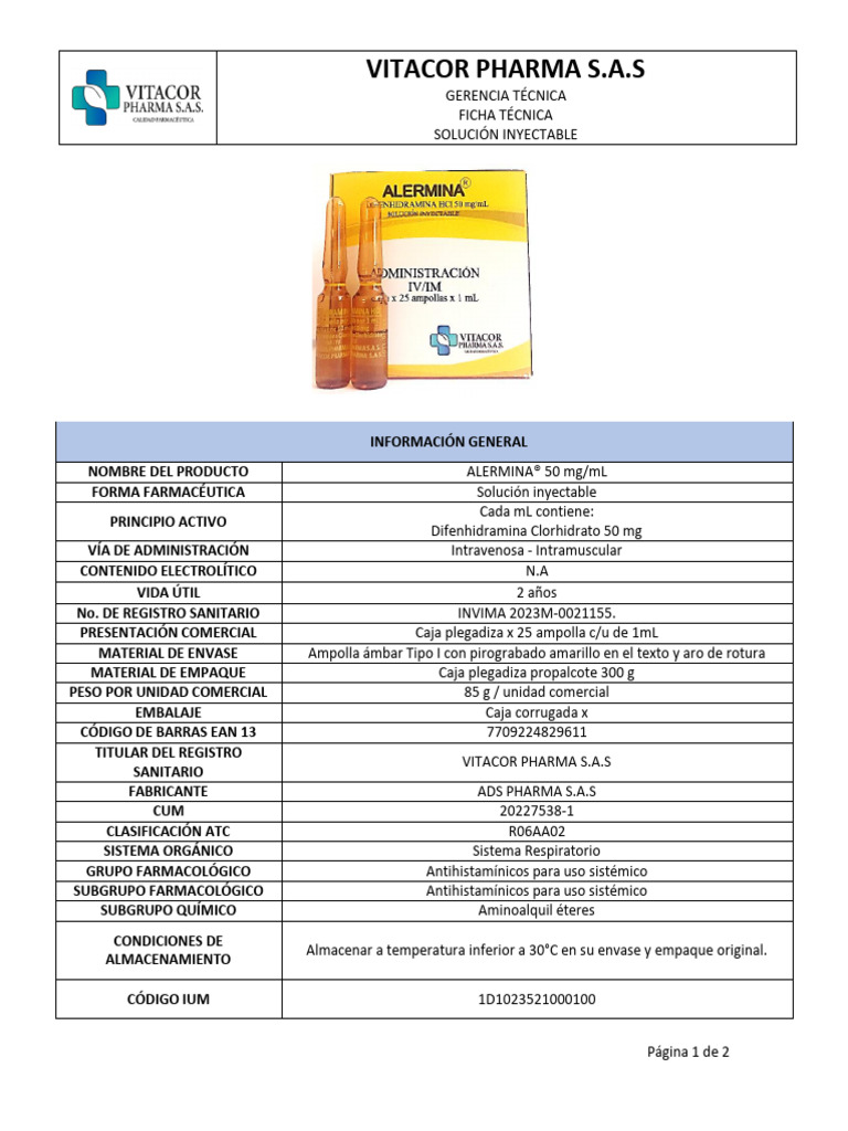 Ficha Técnica ALERMINA | PDF