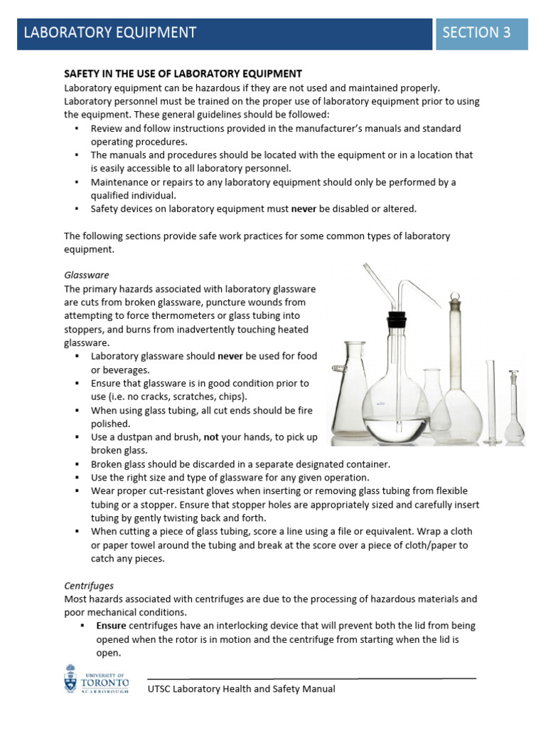 Lab Safety Manual 03 Laboratory Equipment | PDF